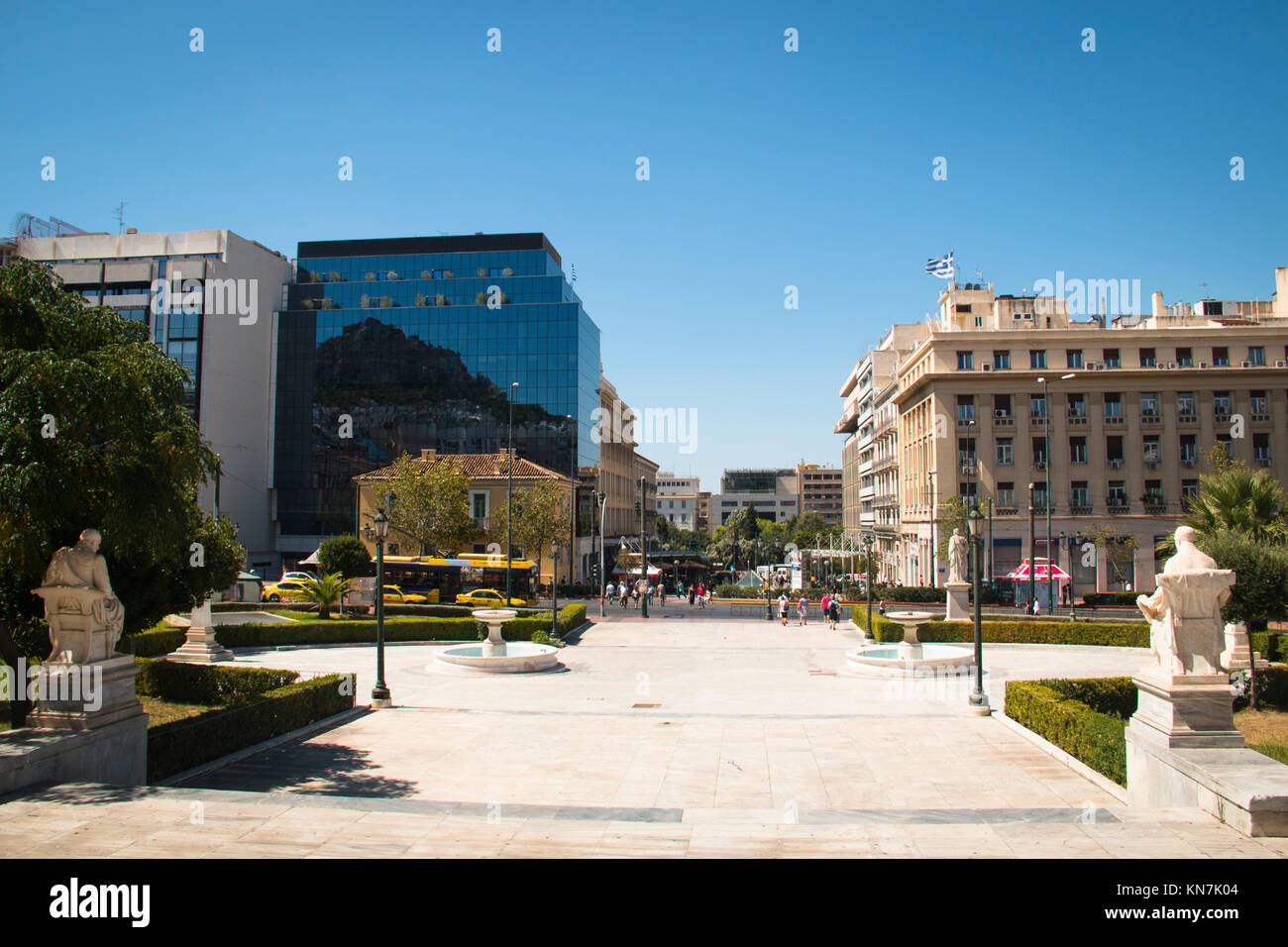 ATHENS, GREECE - SEPTEMBER 2017: Typical street in Athens, the capital ...