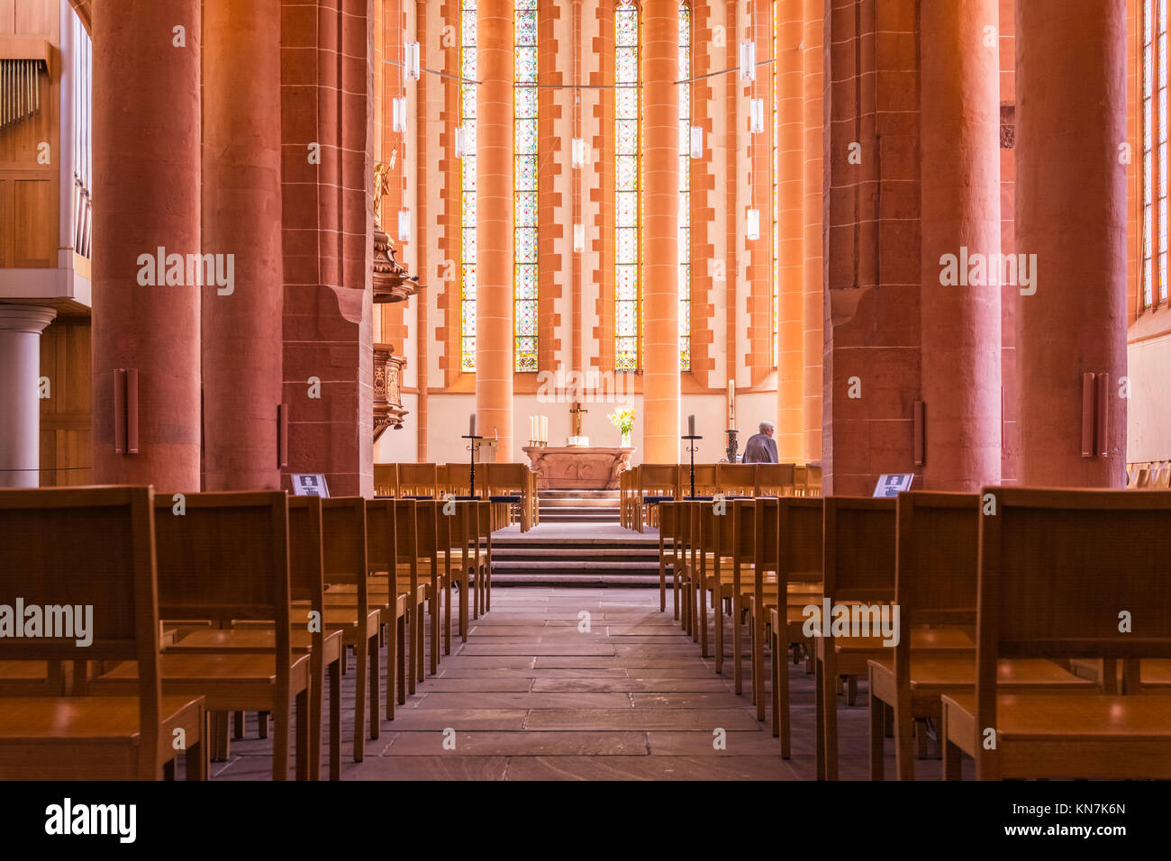 Church Interior Altar Beautiful Rows Looking Front Religious Catholic ...
