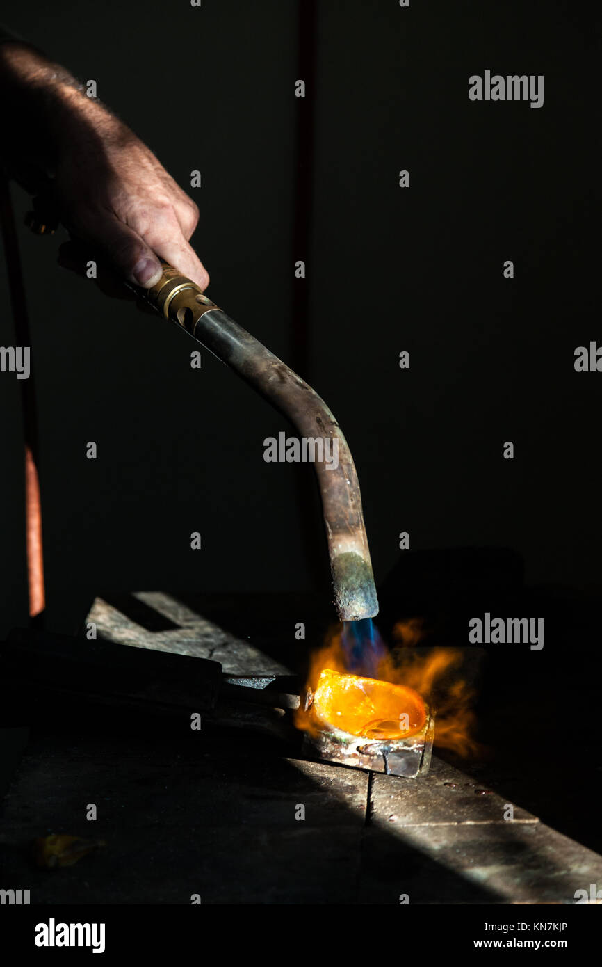 Metalworking at the traditional Silversmith School in Stemnitsa village ...