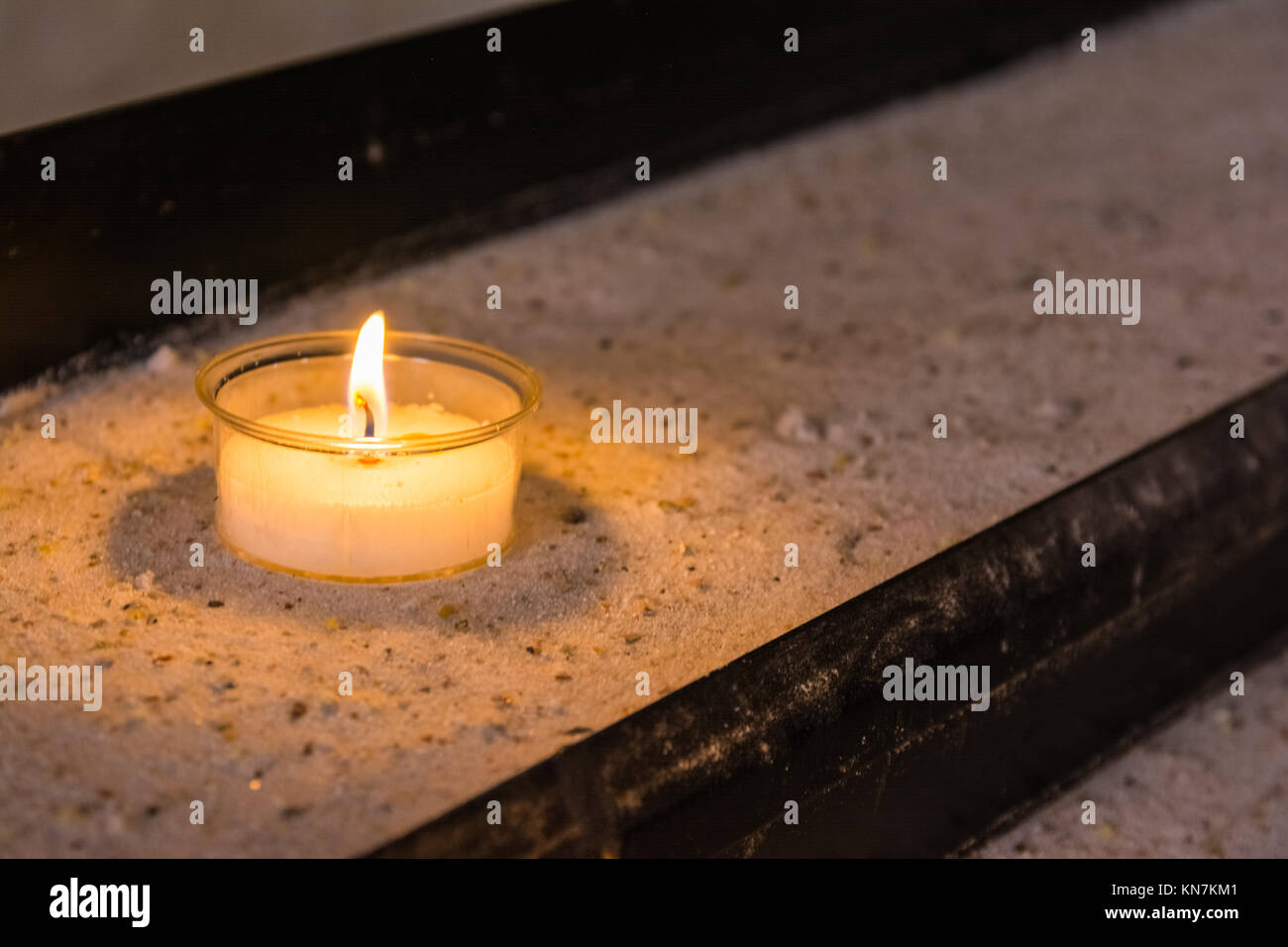 Single Tribute Candle Funeral Remembering Fire Shelf Donation Stock ...
