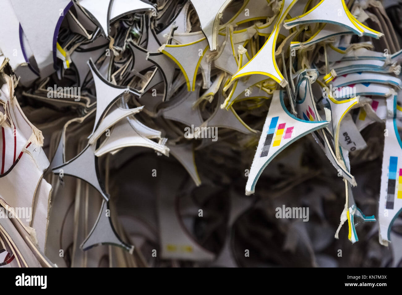 Paper Trimmings Recycling Plant Factory Closeup Pile Cuttings Pieces in ...