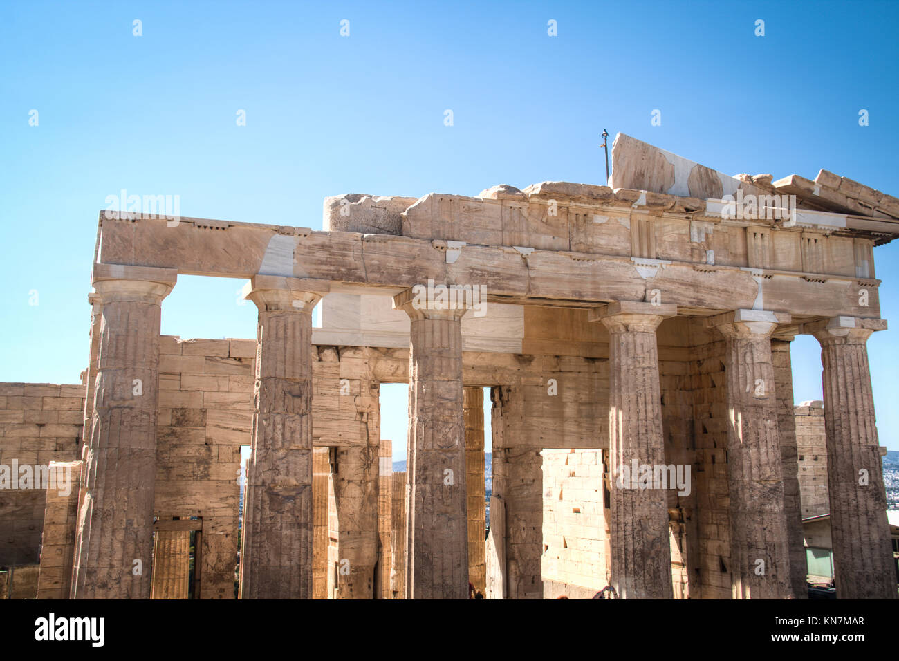 The main gate of the Acropolis in Athens, the capital of Greece Stock ...