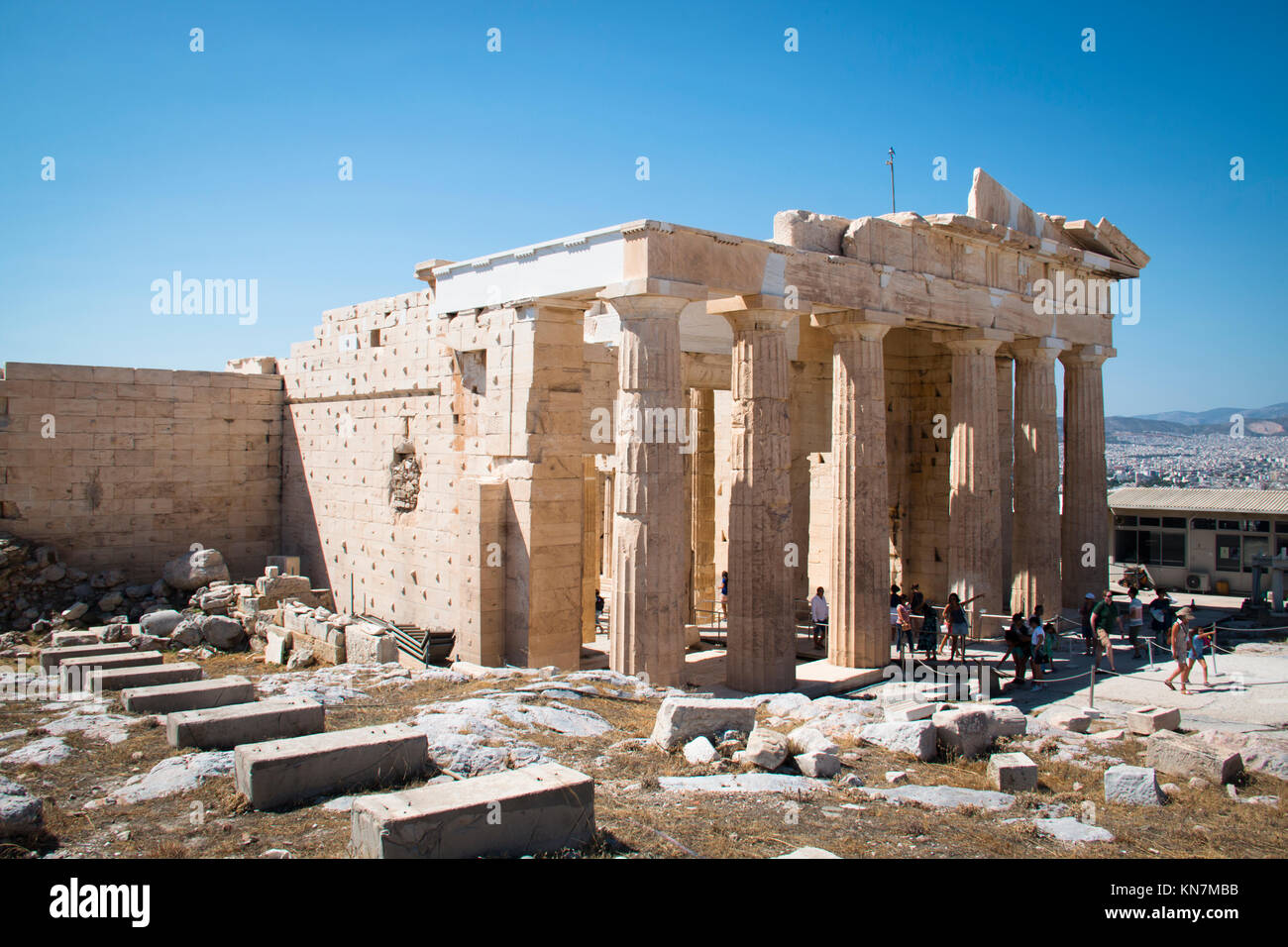 ATHENS, GREECE - SEPTEMBER 2017: The main gate of the Acropolis in ...