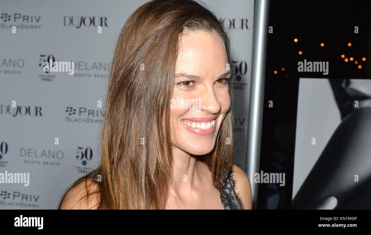 MIAMI BEACH, FL - DECEMBER 01: Hilary Swank attends DuJour Magazine's ...