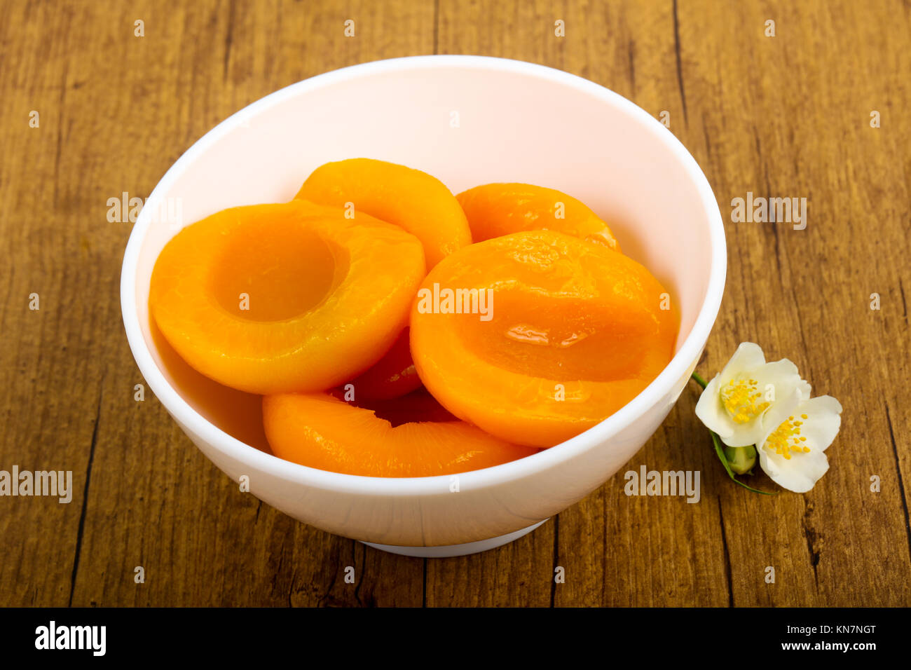 Sweet Canned peaches Stock Photo - Alamy