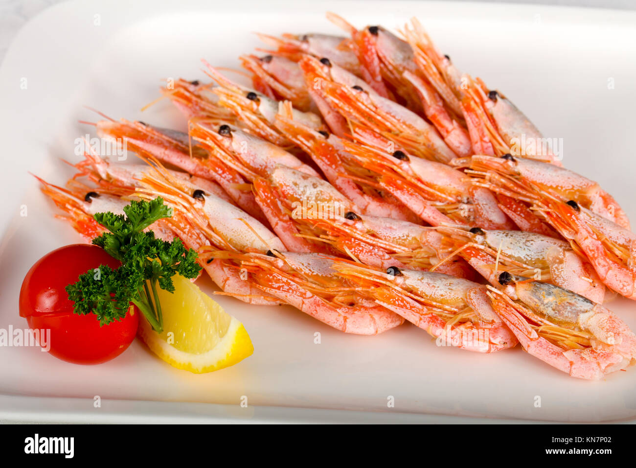 Boiled prawns snack Stock Photo - Alamy