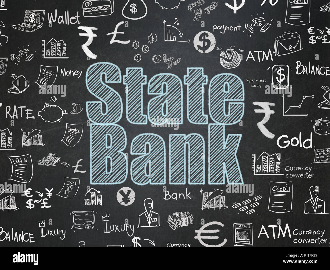 Banking concept: State Bank on School board background Stock Photo - Alamy
