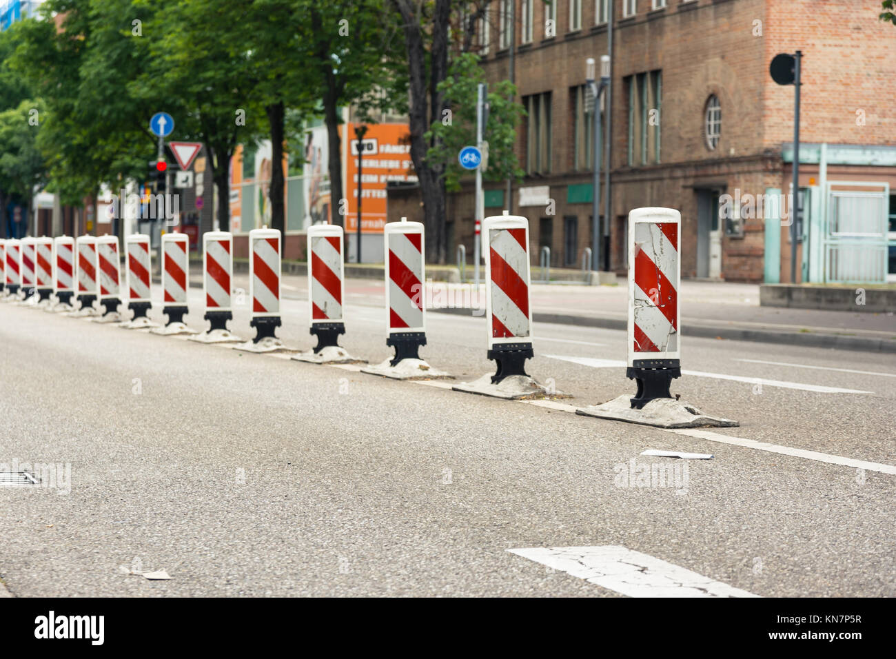 Lane Separation Signs Street Outdoors City Environment Grunge Stock ...