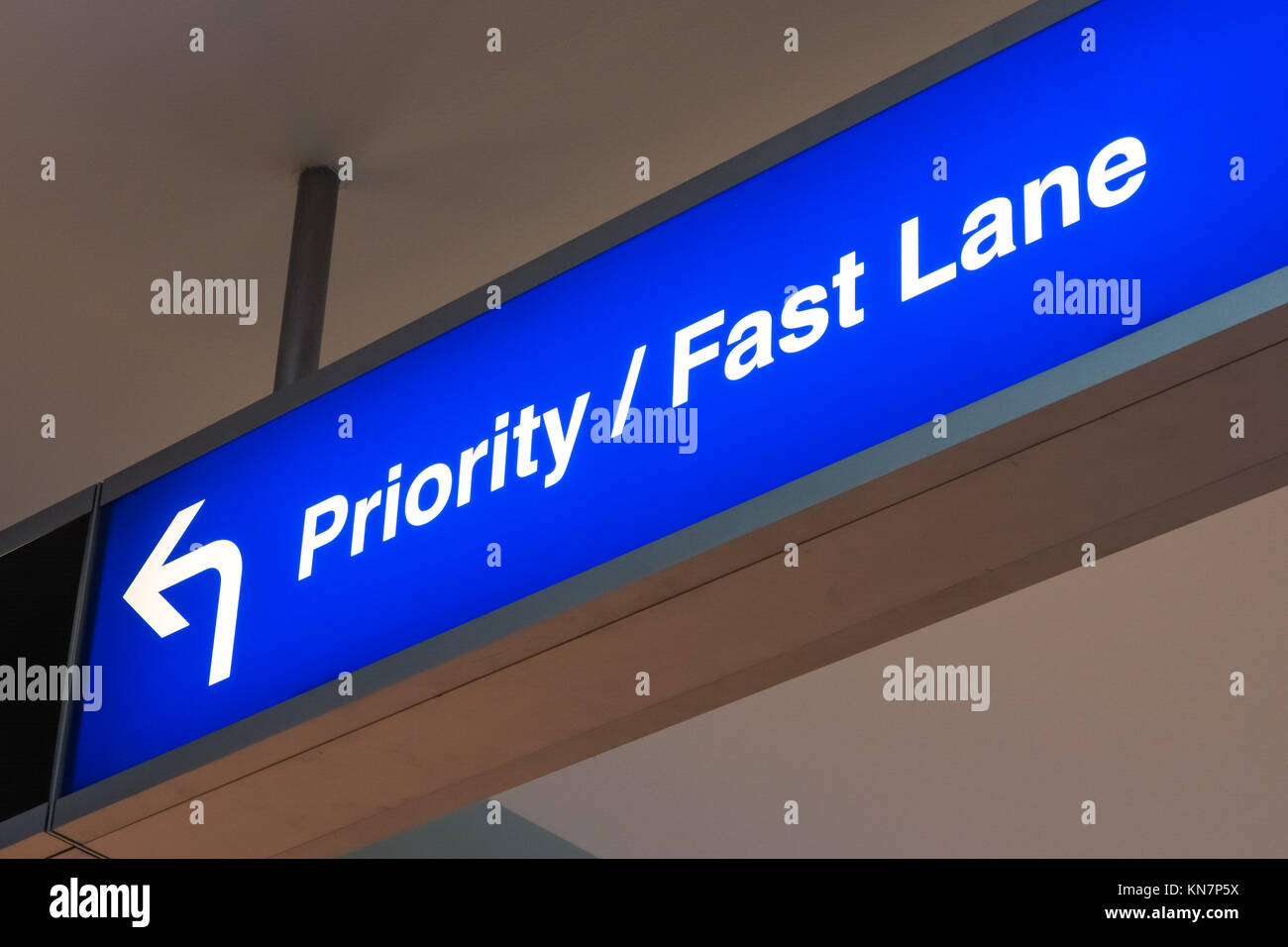 Priority Fast Lane Sign Airport First Class Luxury Notification Blue ...