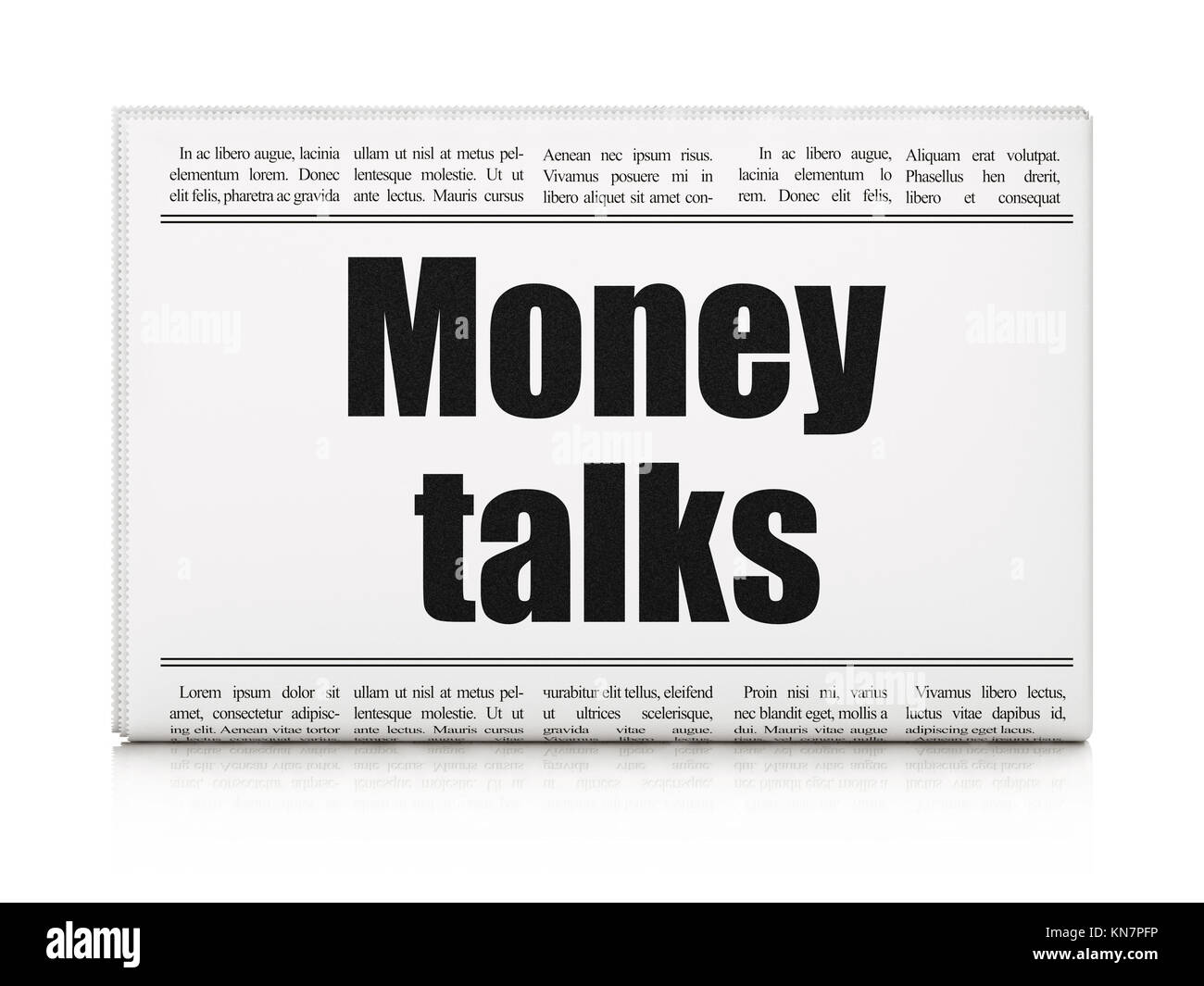 Finance concept: newspaper headline Money Talks Stock Photo - Alamy