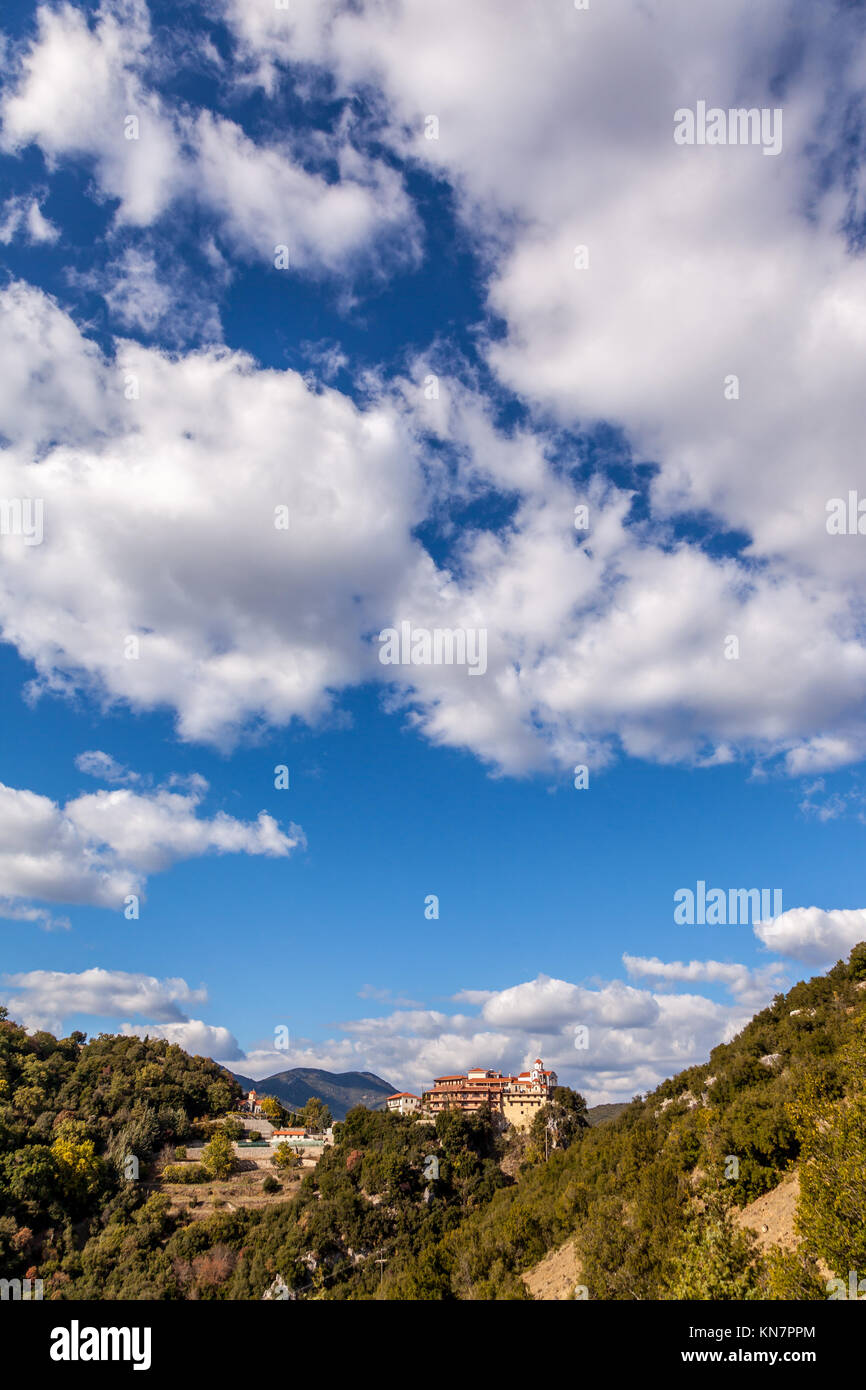 Panoramic view of landscape in Mainalo mountain, in Gortynia, Arcadia ...