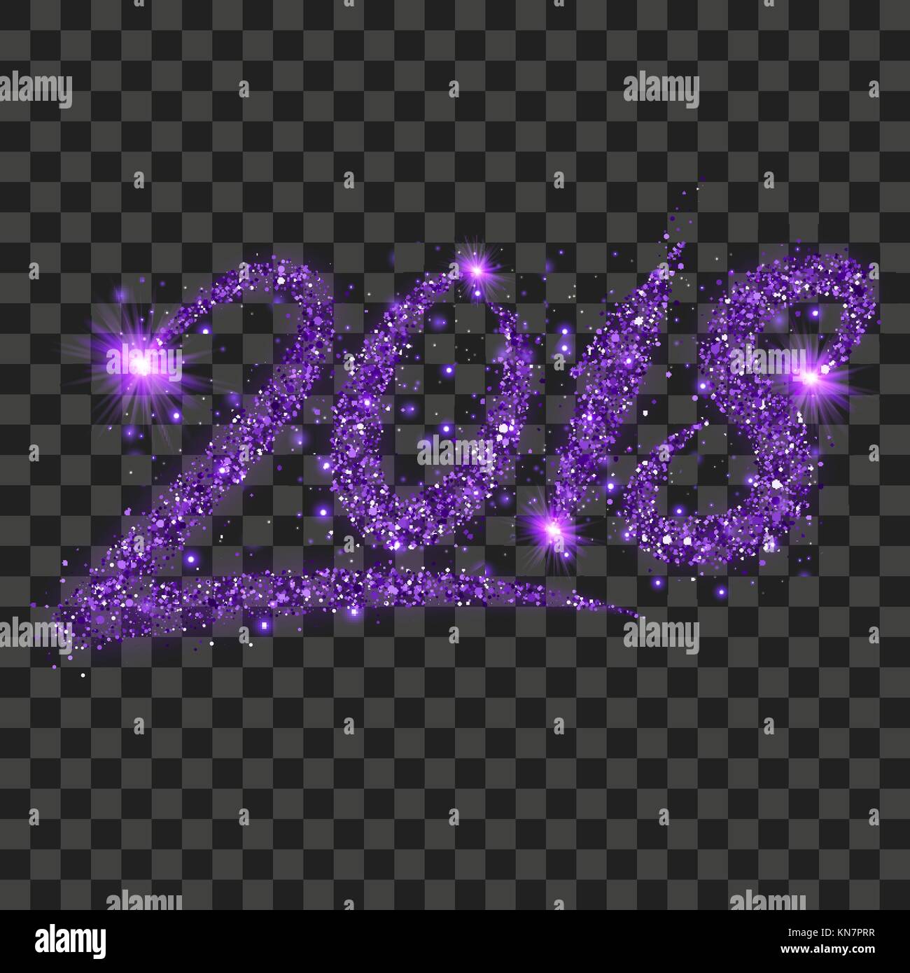 Purple particles wave in form of 2018 digits Stock Vector Image & Art ...
