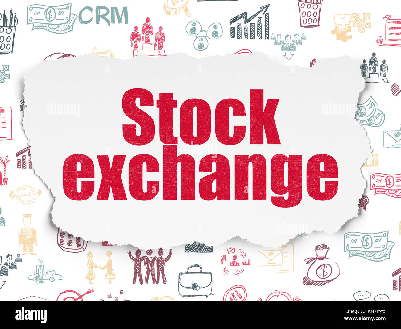 Business concept: Stock Exchange on Torn Paper background Stock Photo ...