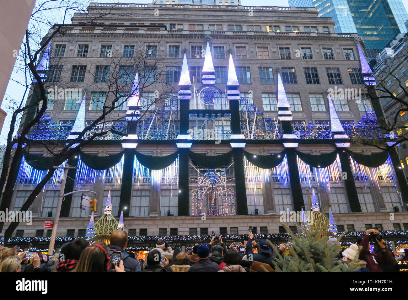 Saks Fifth Avenue's Holiday Light and Sound Display, NYC, USA Stock ...