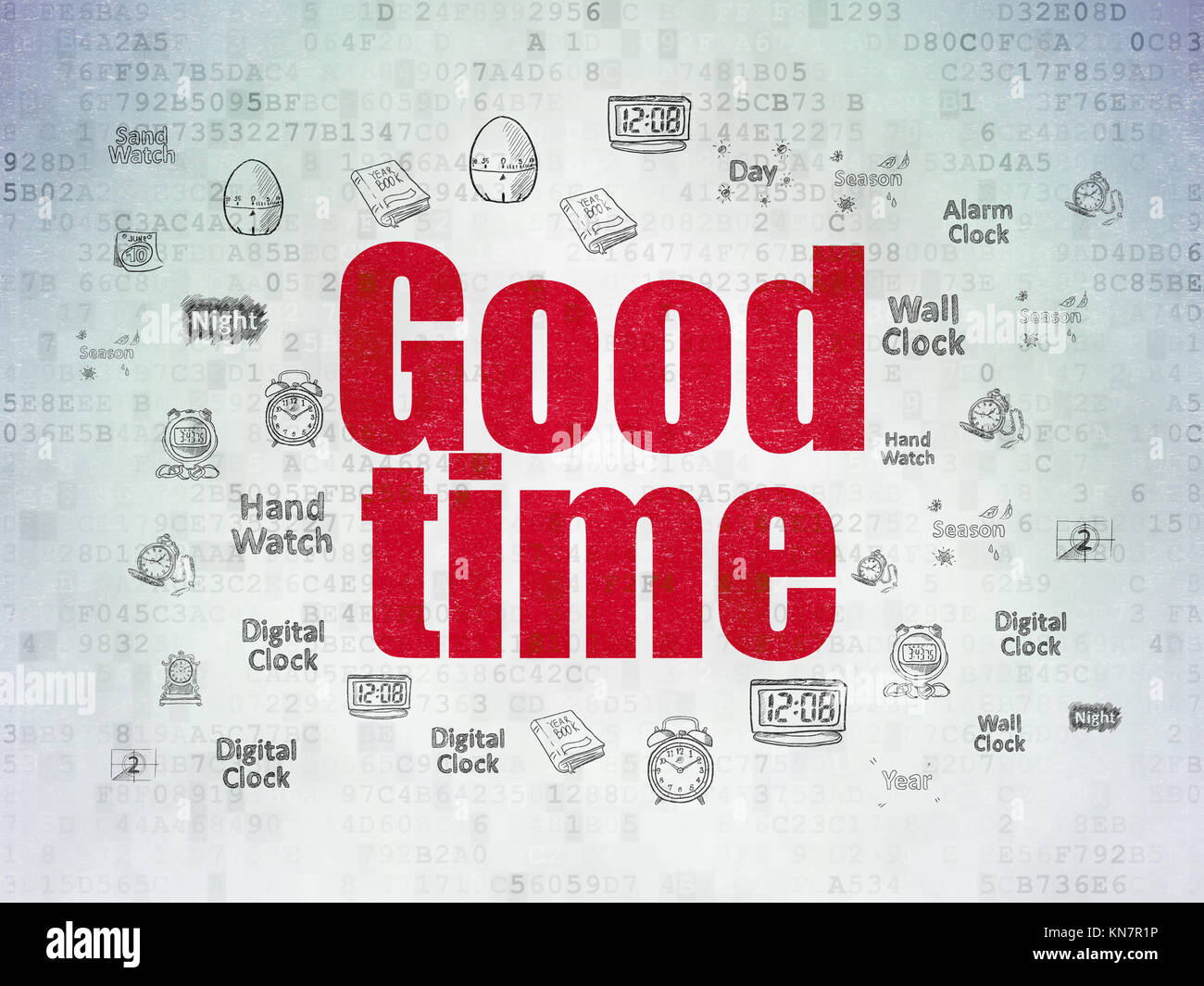 Time concept: Good Time on Digital Data Paper background Stock Photo ...