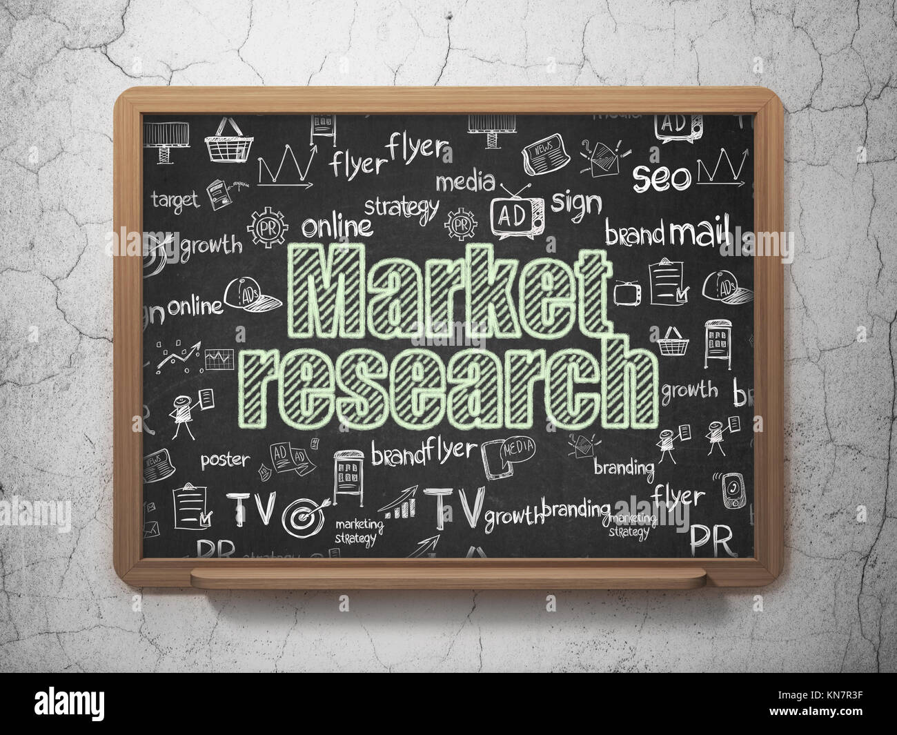 Advertising concept: Market Research on School board background Stock ...