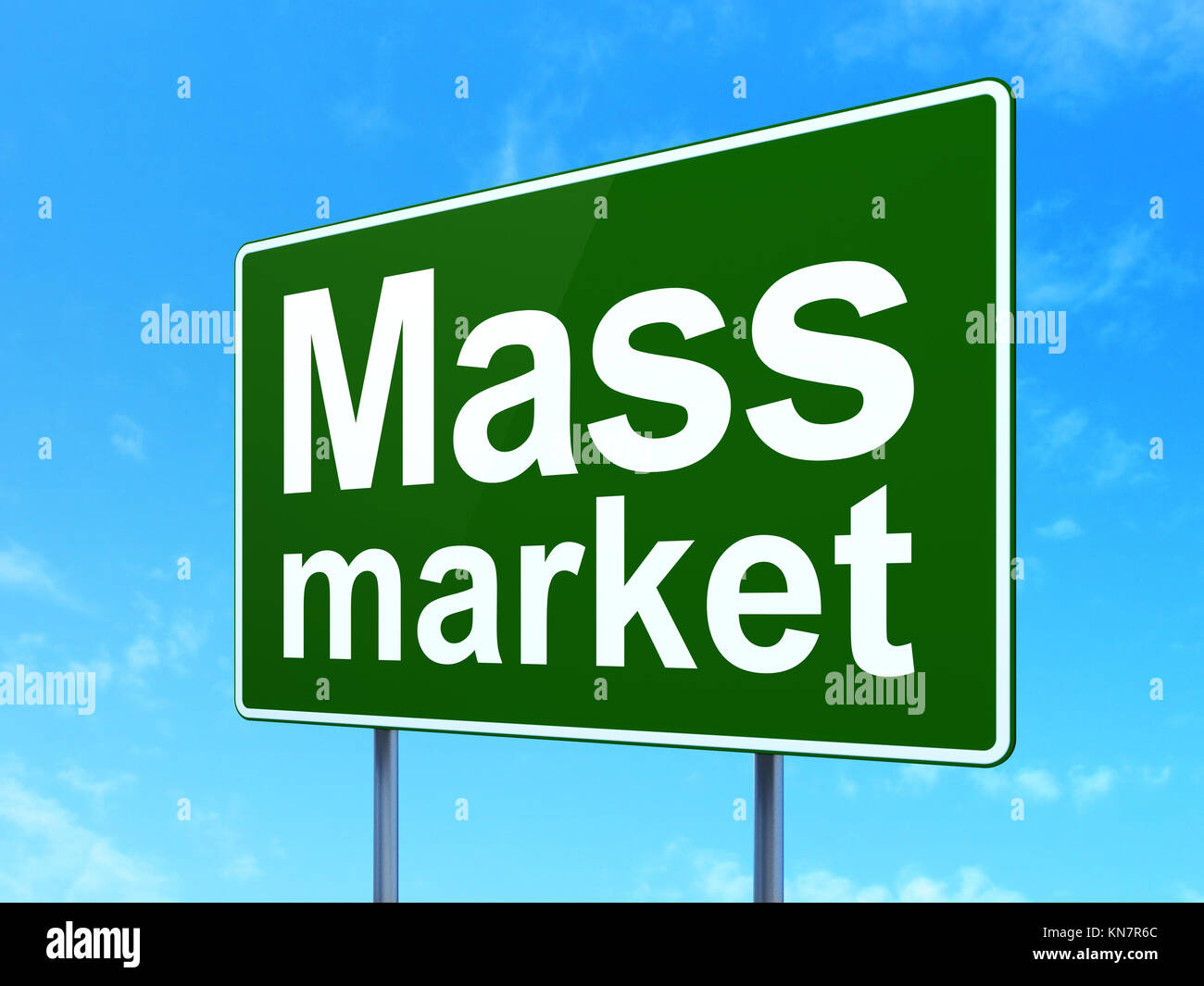 Marketing concept: Mass Market on road sign background Stock Photo - Alamy