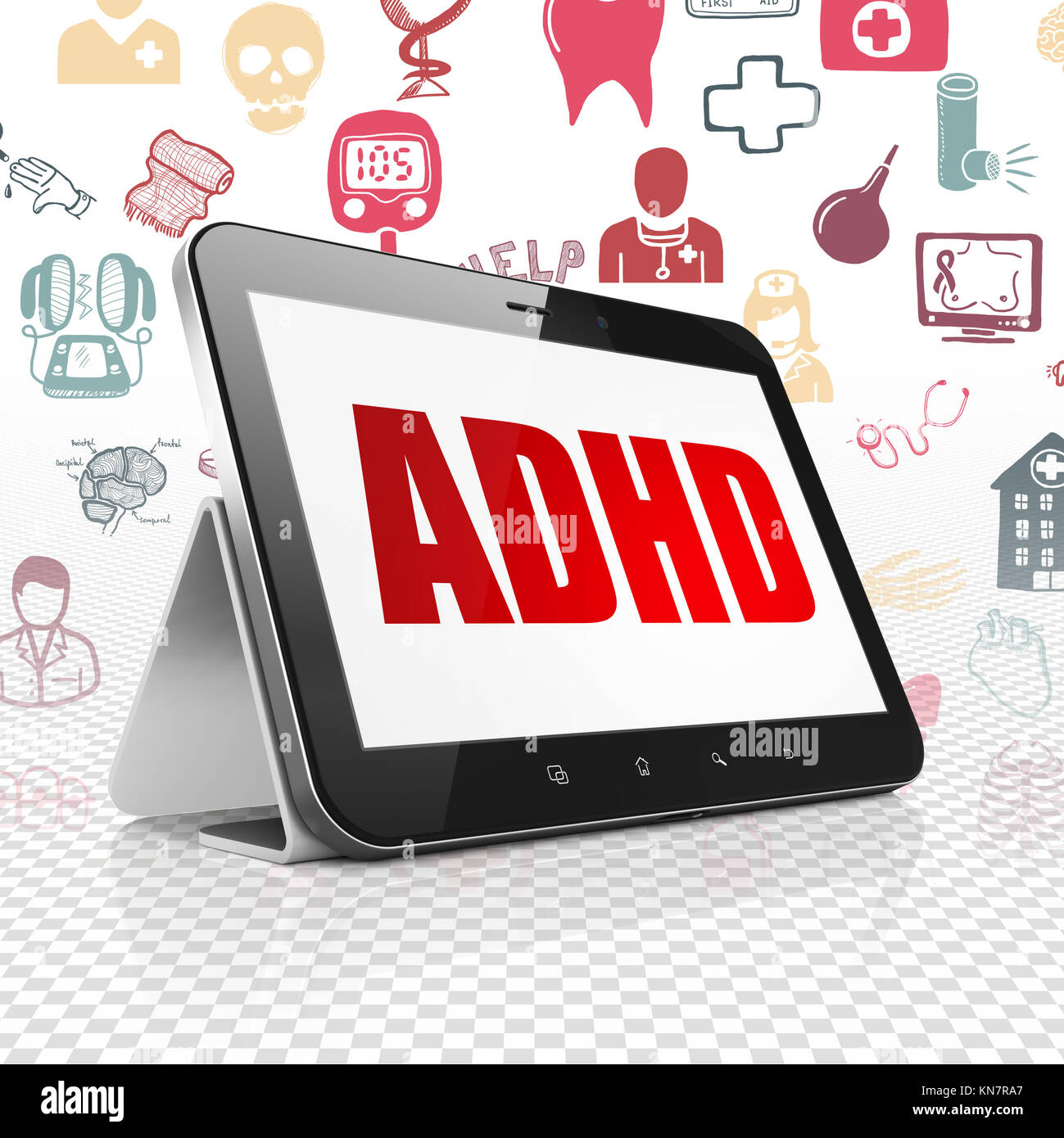 Health concept: Tablet Computer with ADHD on display Stock Photo - Alamy