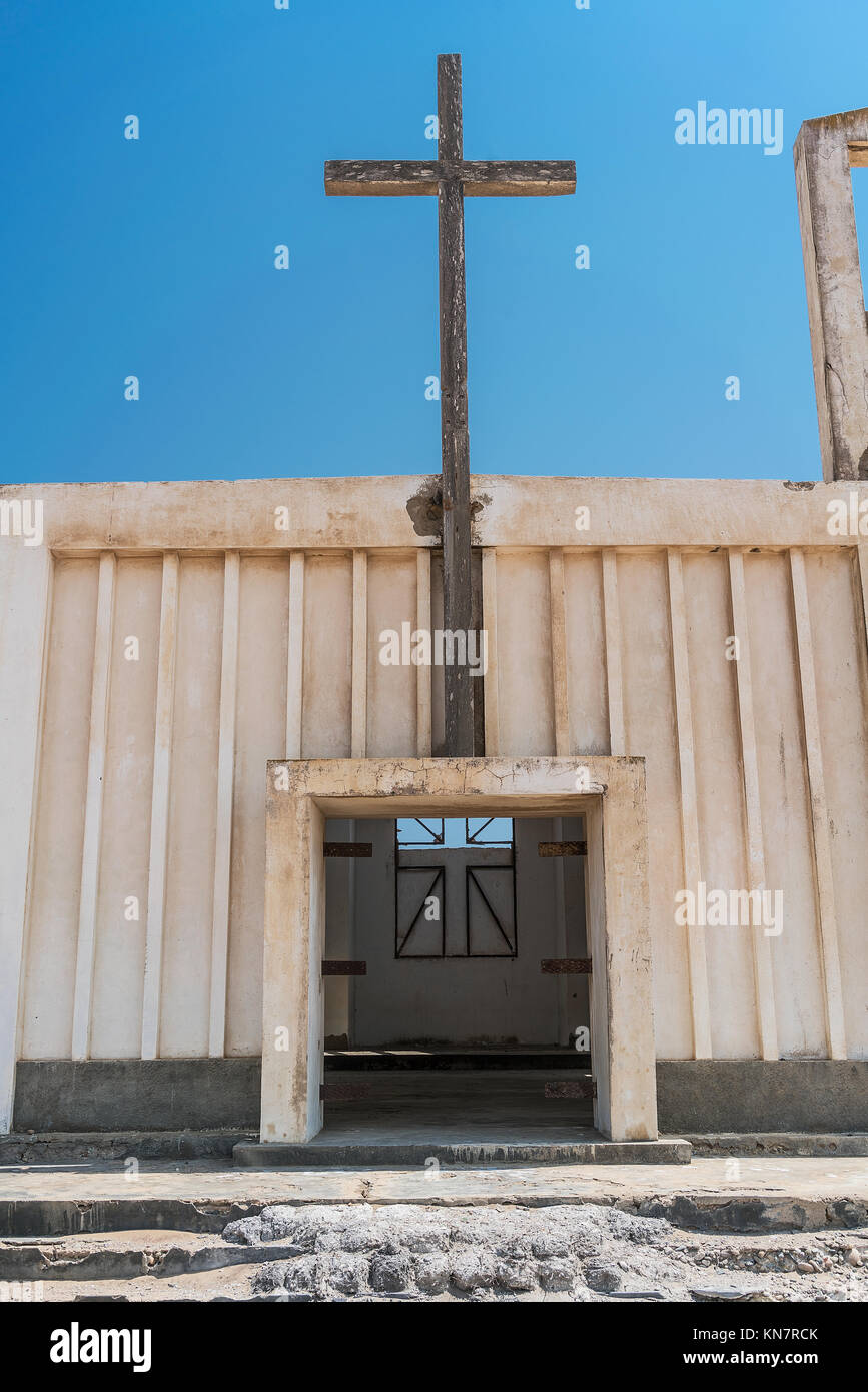Abandoned church in the Namibe Desert. Angola, Church of the Portuguese ...