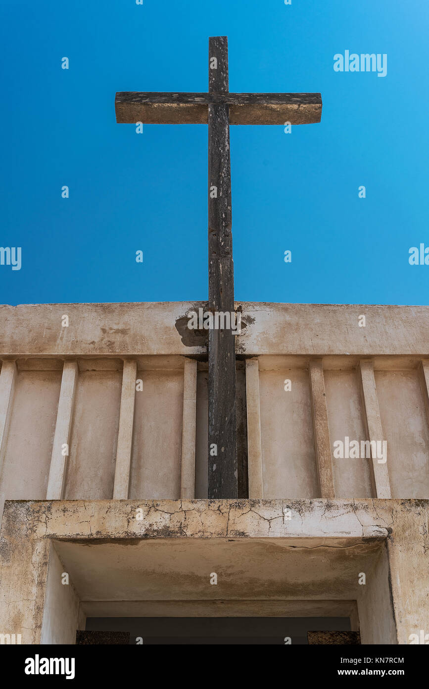 Abandoned church in the Namibe Desert. Angola, Church of the Portuguese ...
