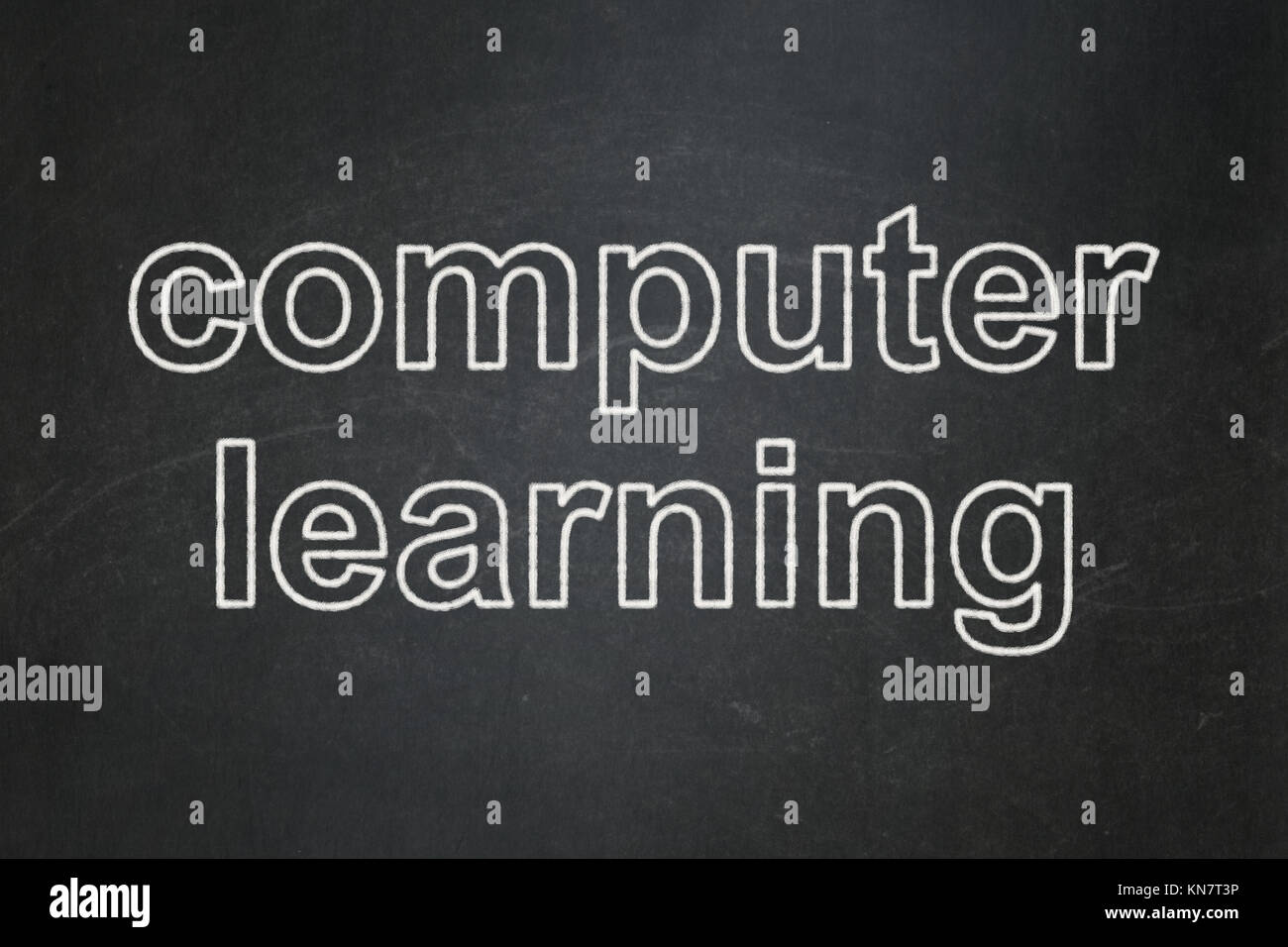 Education concept: Computer Learning on chalkboard background Stock ...