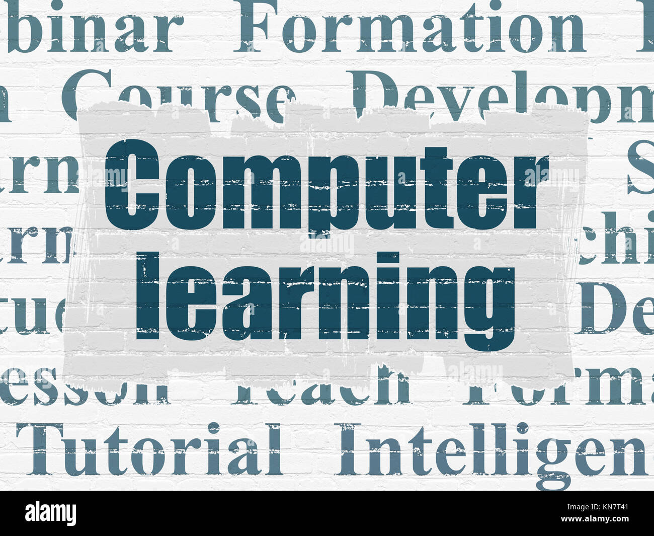 Learning concept: Computer Learning on wall background Stock Photo - Alamy
