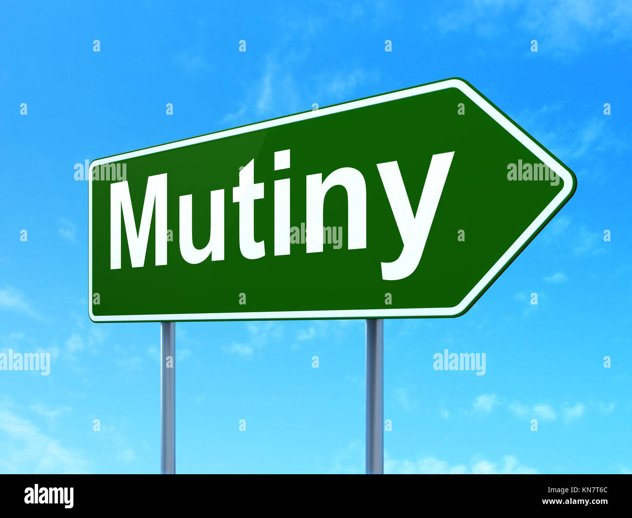 Politics concept: Mutiny on road sign background Stock Photo - Alamy