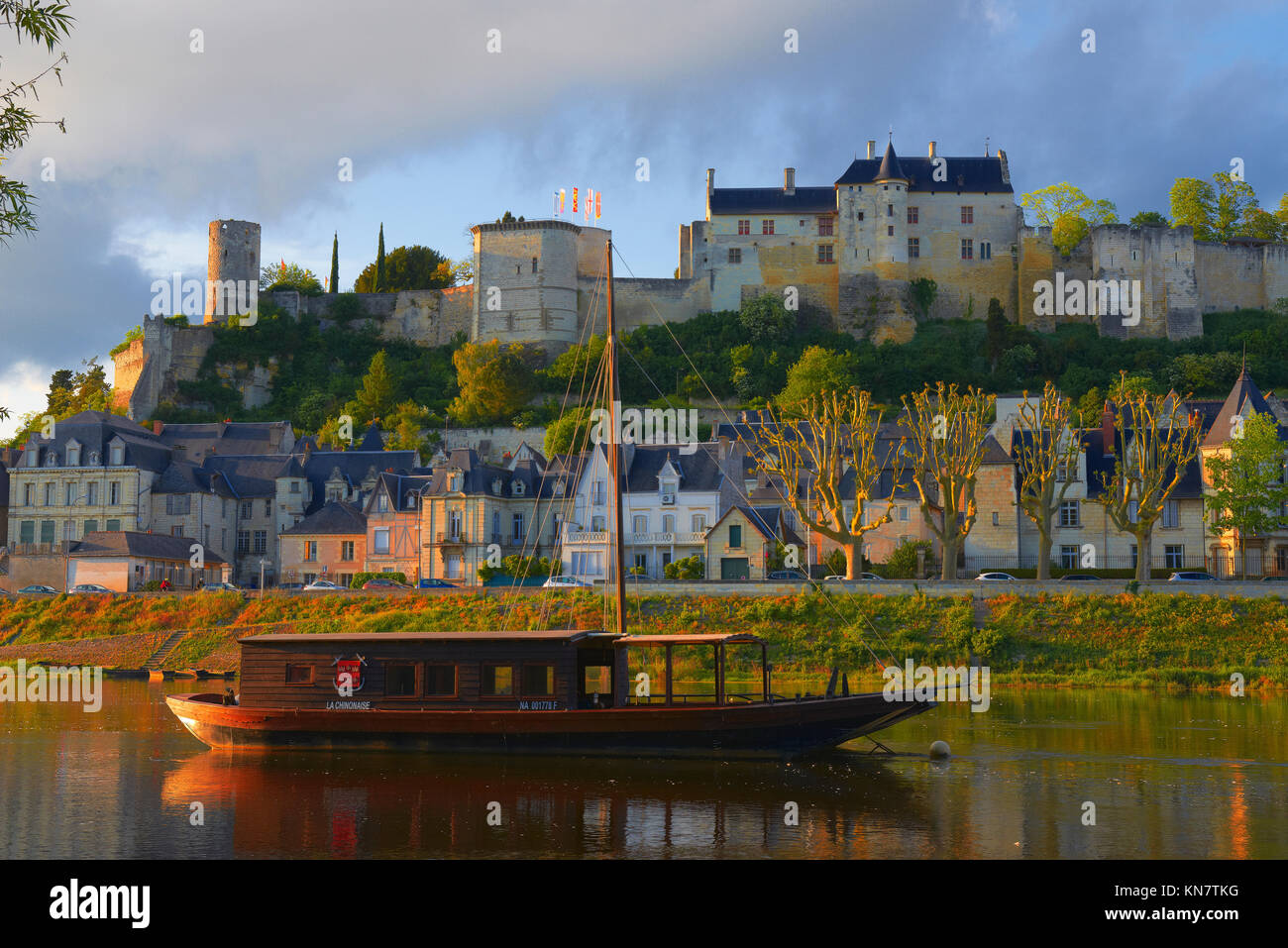 Chinon, Castle, Château de Chinon, Chinon Castle, River Vienne, Indre ...