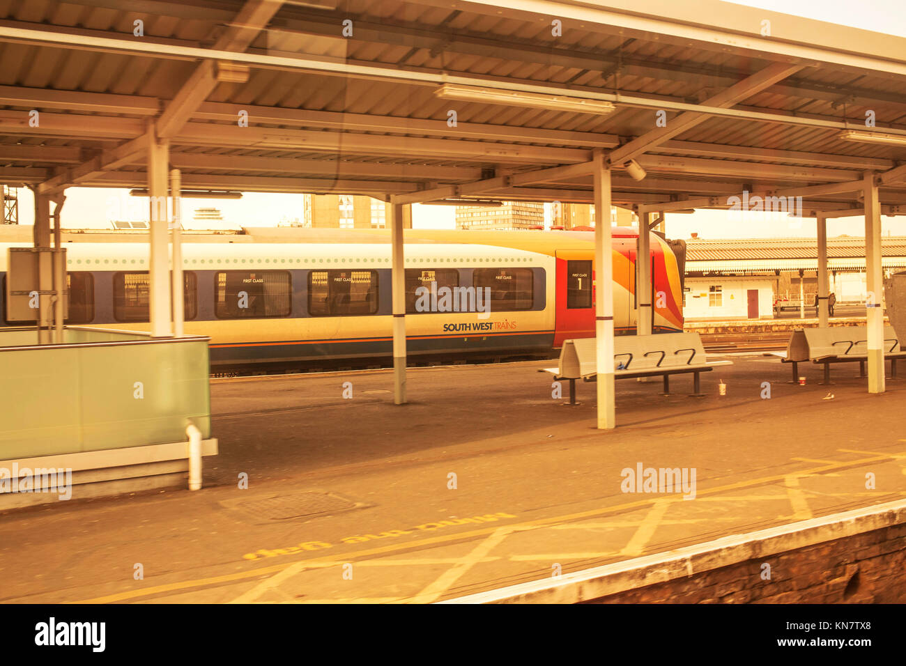 Deserted Platforms At Clapham Junction Railway Station In London As ...