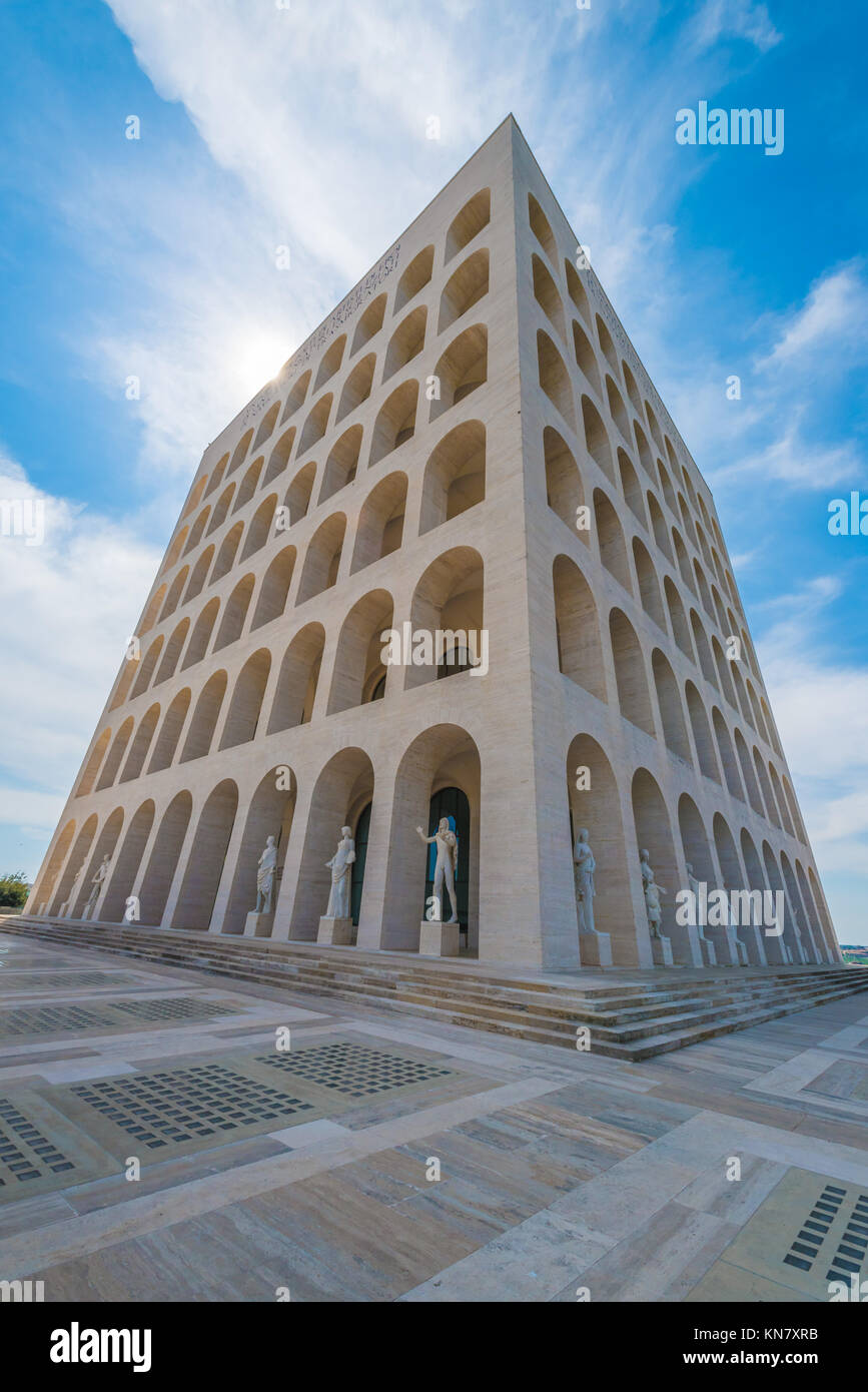 Rome, Italy - The 'Palazzo della Civiltà Italiana' in EUR district ...