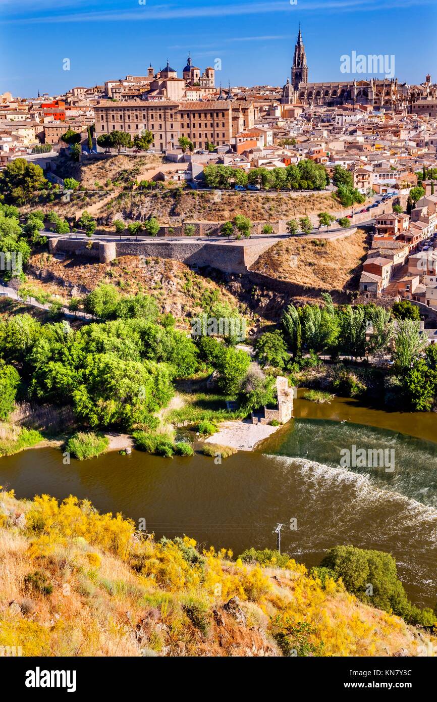 Churches Cathedral Medieval City Tagus River Toledo Spain. Unesco ...