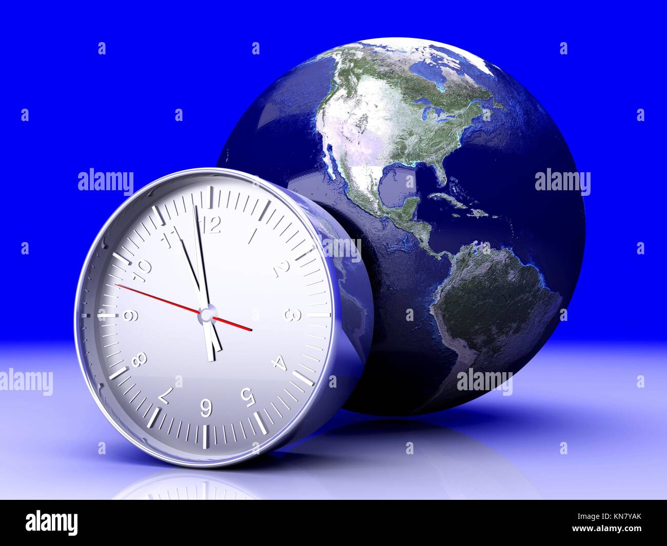 World time. 3D rendered Illustration Stock Photo - Alamy
