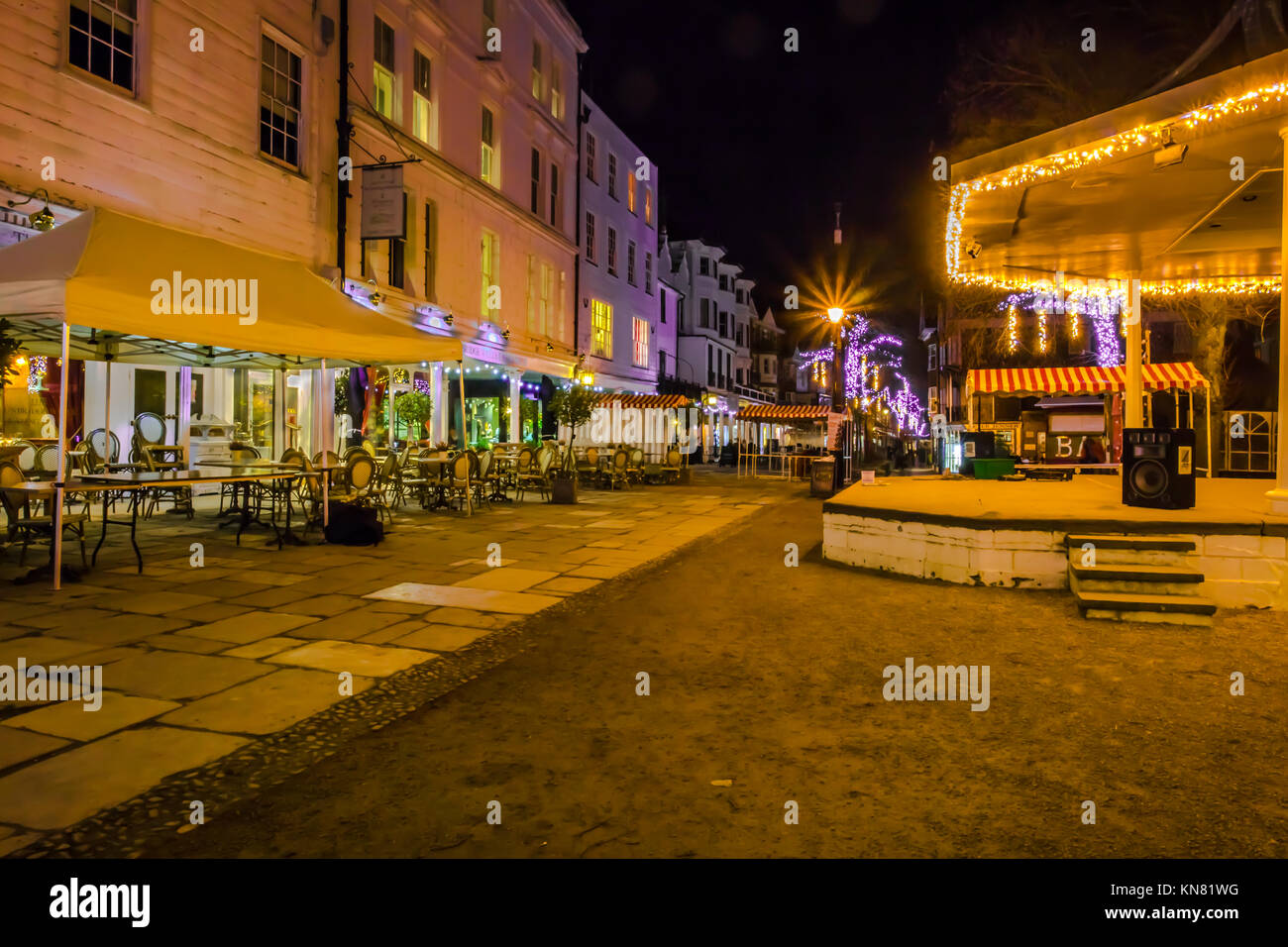 Royal Tunbridge Wells The Pantiles pedestrianised colonnade Dusk ...
