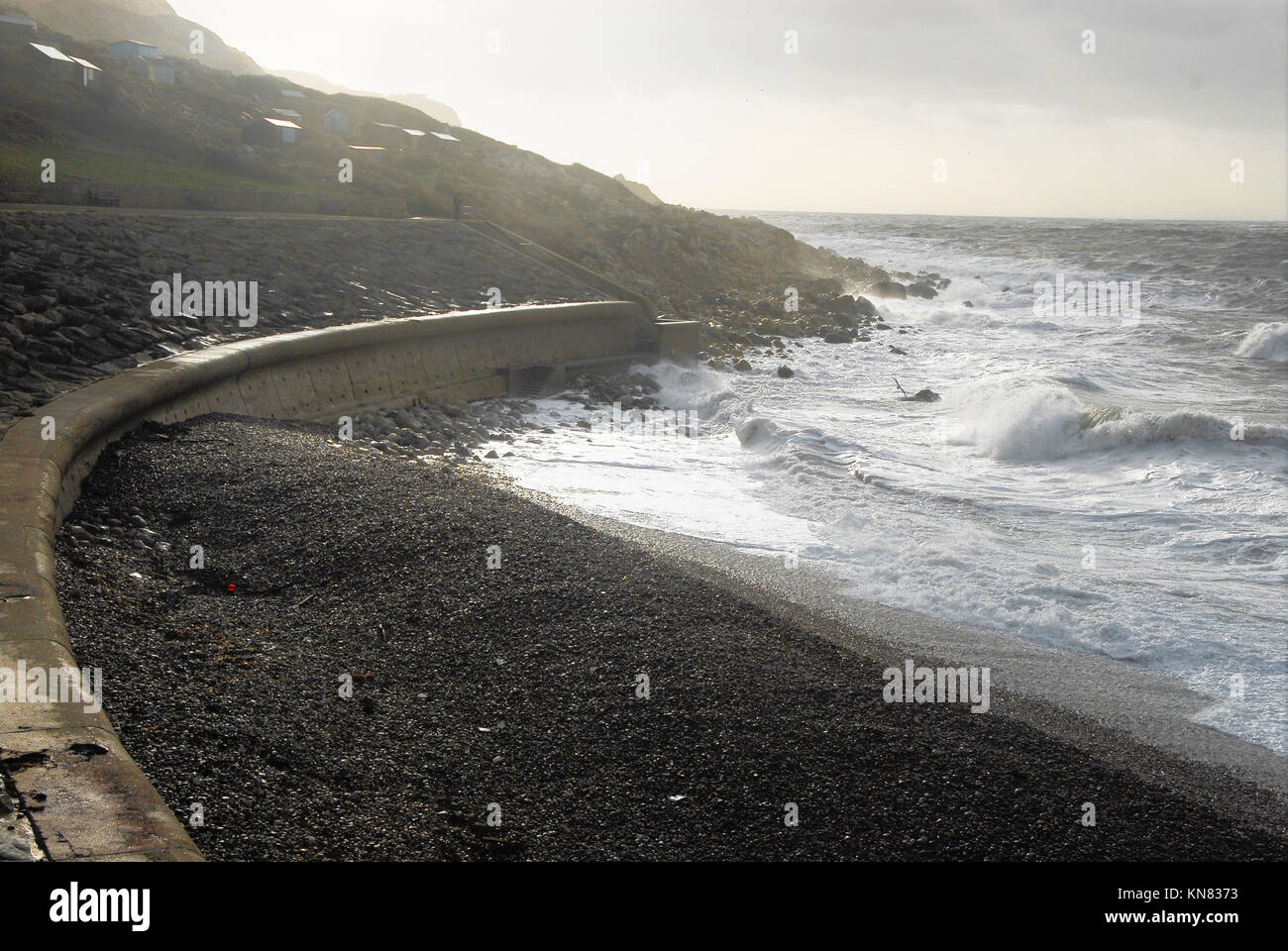 Chesil Beach, Portland, Dorset. 10th December 2017 - Storm force winds ...