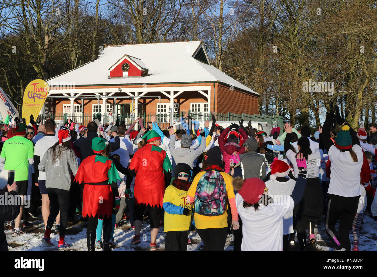 Warming up for christmas fun run hi-res stock photography and images ...
