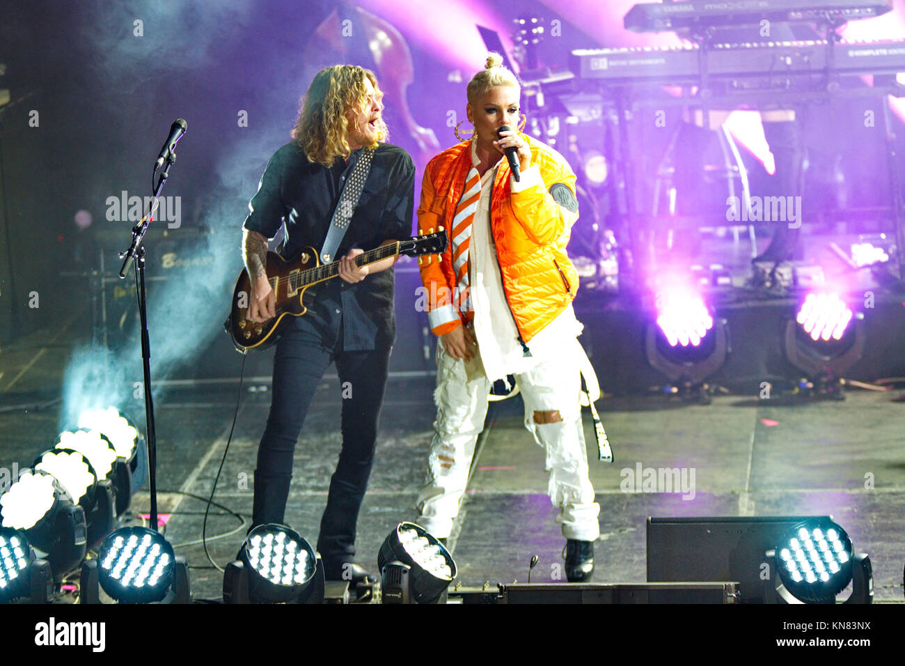 Berlin, Germany. 09th Dec, 2017. Pink performs live on stage as part of ...
