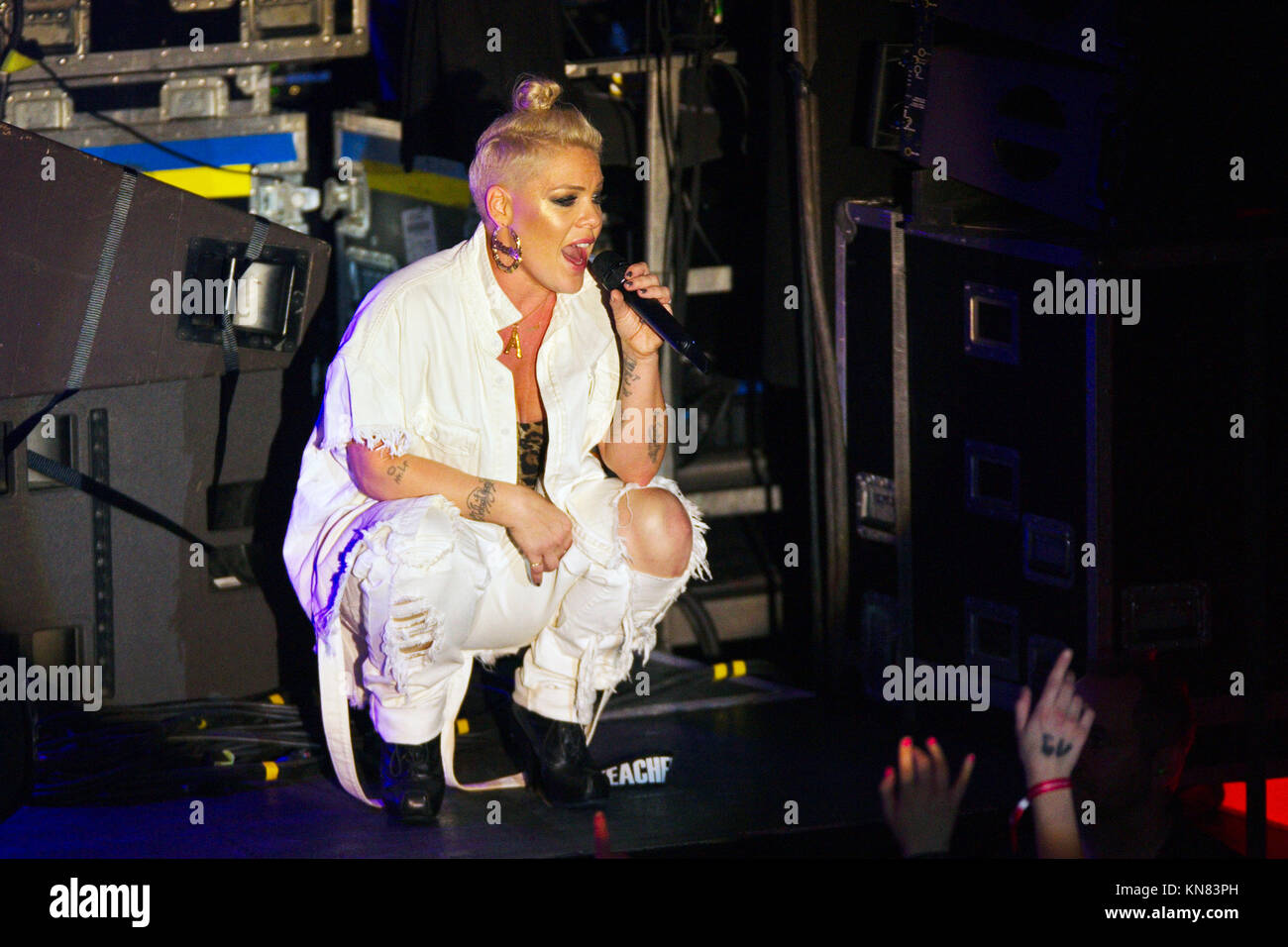 Berlin, Germany. 09th Dec, 2017. Pink performs live on stage as part of ...