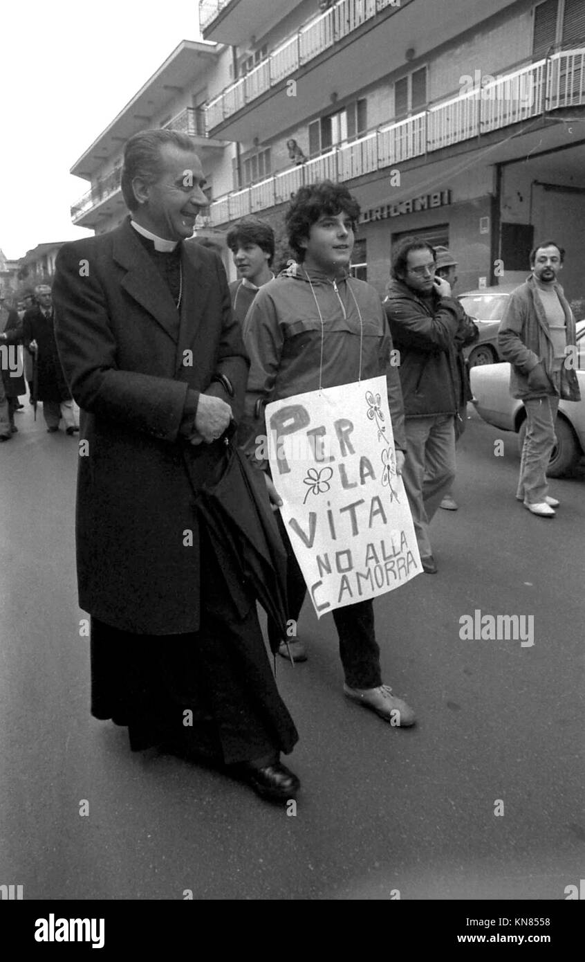 Ottaviano, Monsignor Antonio Riboldi, bishop of Acerra, in the ...