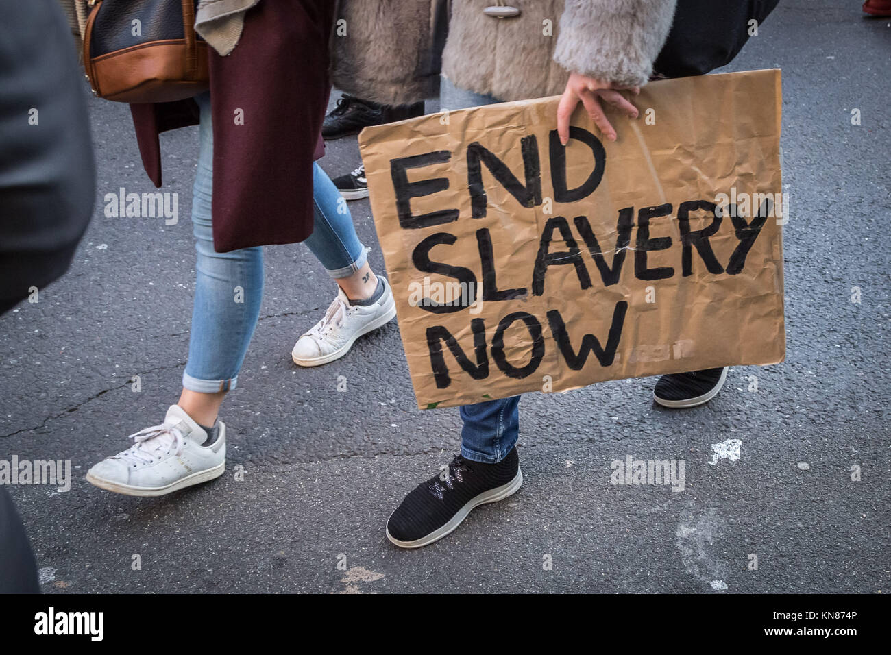 London, UK. 9th Dec, 2017. National Anti-Slavery March. Hundreds of ...