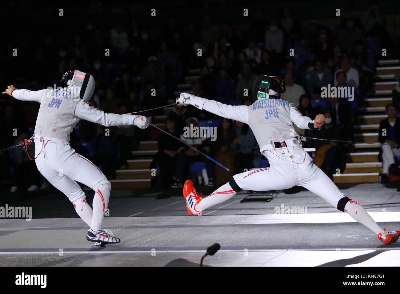 Komazawa Olympic Park Gymnasium, Tokyo, Japan. 10th Dec, 2017. (L-R ...