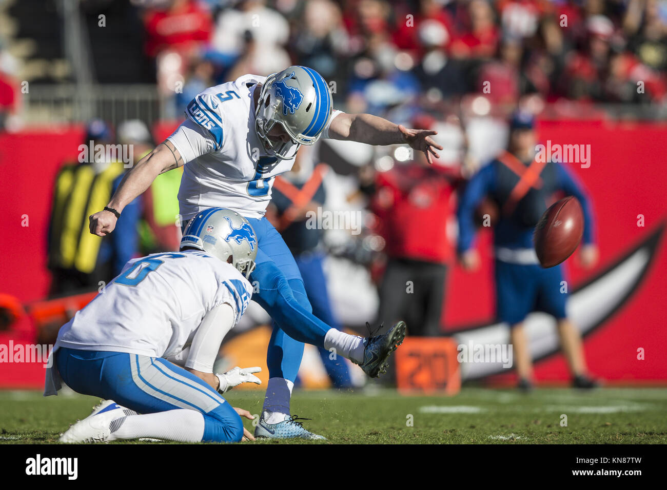 Tampa, Florida, USA. 10th Dec, 2017. Detroit Lions kicker Matt Prater ...