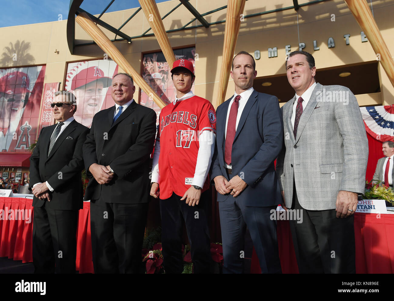 Anaheim, California, United States. (L-R) Angels owner, Arte Moreno ...