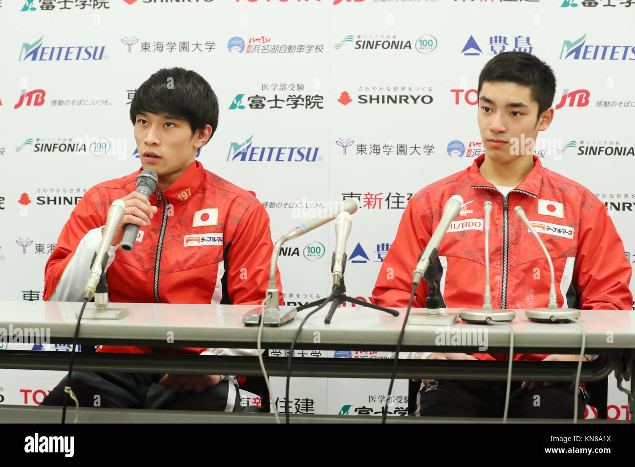 Sky Hall Toyota, Aichi, Japan. 10th Dec, 2017. (L to R) Wataru Tanigawa ...