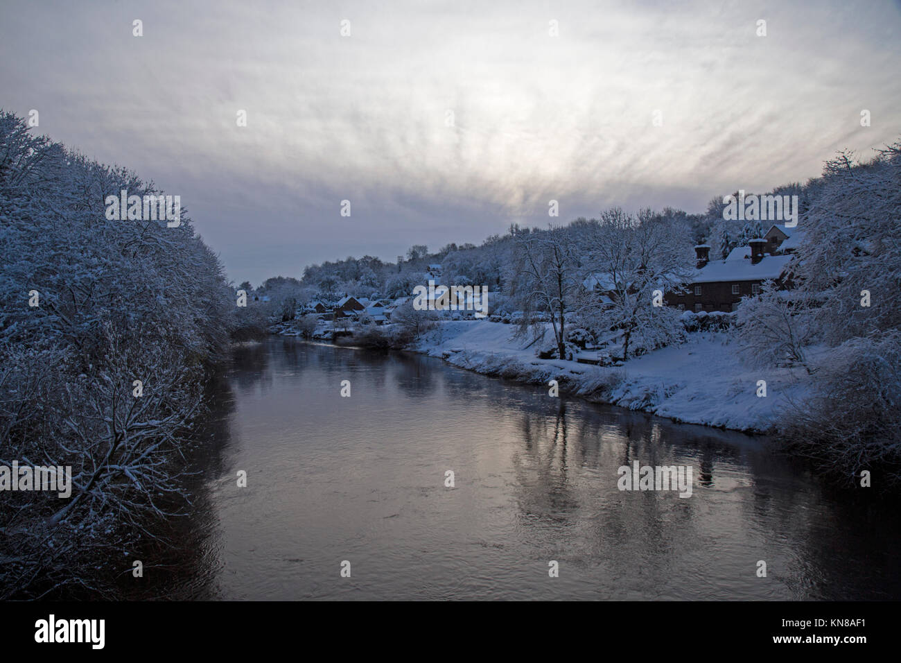 Shropshire. 11th Dec, 2017. UK Weather: The village of Jackfield, which ...