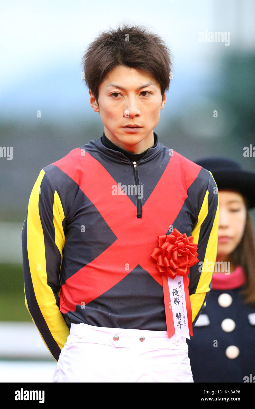 Hyogo, Japan. 10th Dec, 2017. Shu Ishibashi Horse Racing : Jockey Shu Ishibashi after riding ...