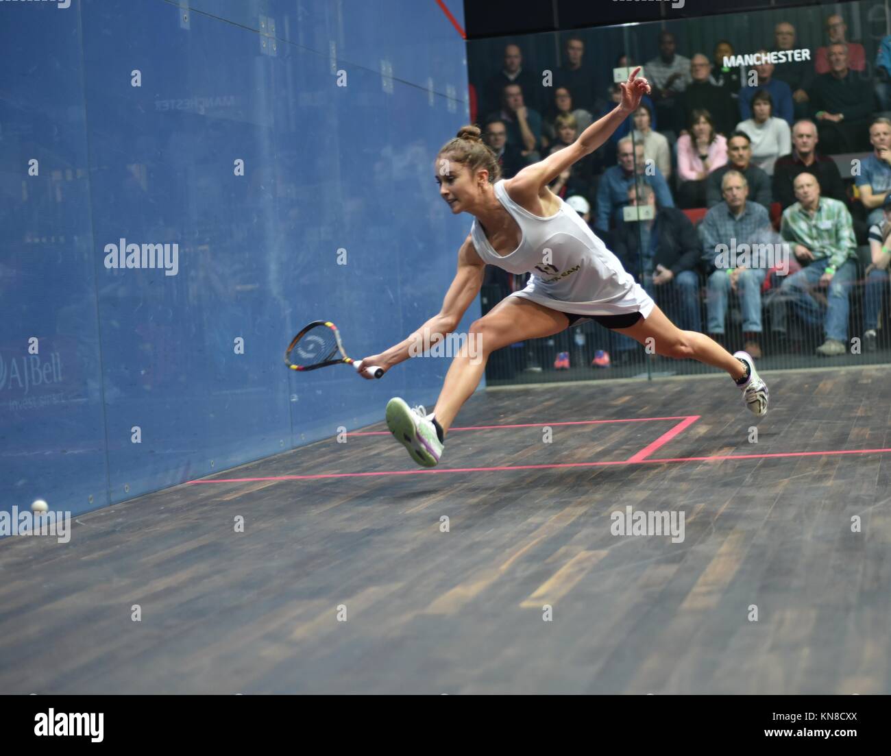 Manchester UK 11th December 2017 Nele Gilis (Belgium) loses 4-11, 7-11 ...