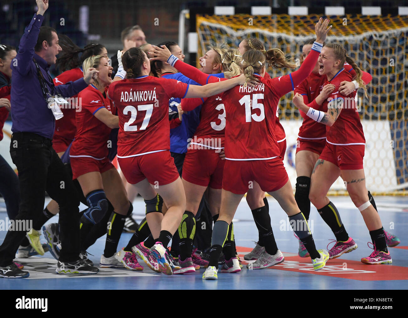 Leipzig, Germany. 11th Dec, 2017. The Czech squad celebrating their ...