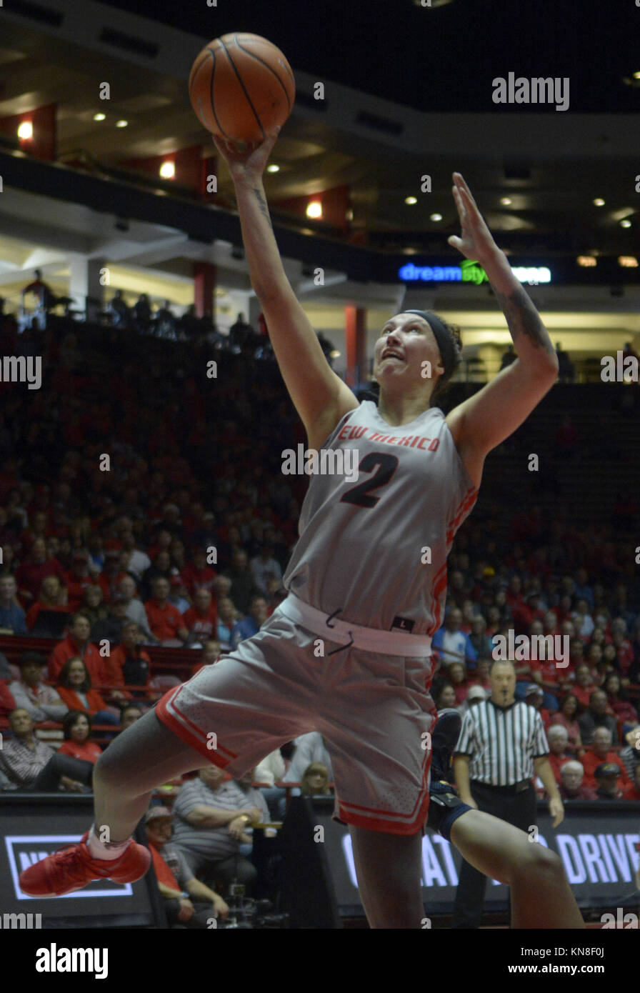 U.S. 10th Dec, 2017. SPORTS -- UNM's Tesha Buck, 2, shoots a layup ...
