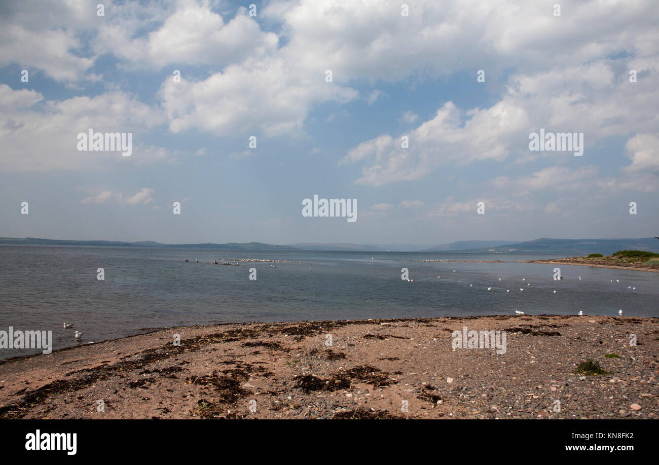 Noddsdale Water entering the sea at Largs Ayshire Scotland Stock Photo ...