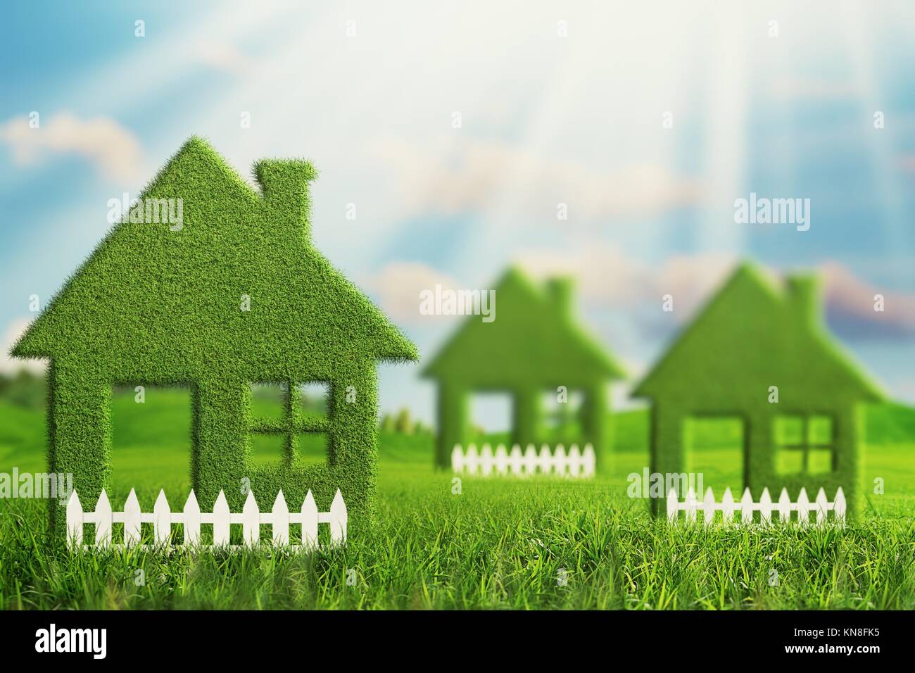Green Eco village, abstract environmental backgrounds Stock Photo - Alamy